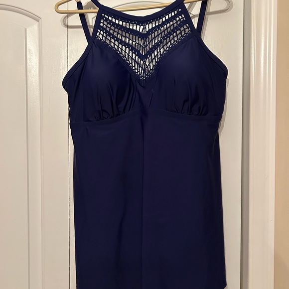 Swimsuits For All | Tops | Swimsuits For All Blue Asymmetrical Camisole ...